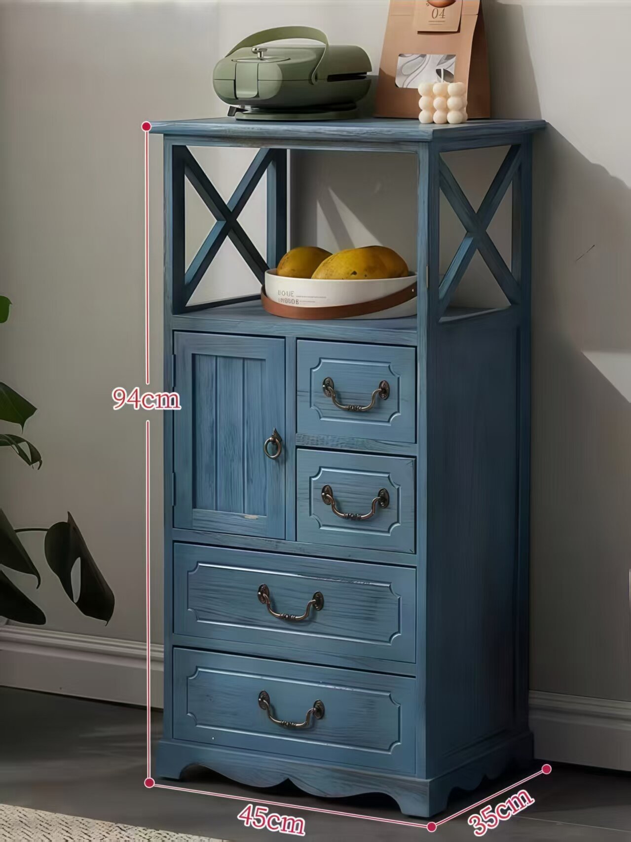 Комод из цельного дерева, простое хранение в стиле ретро, многослойный