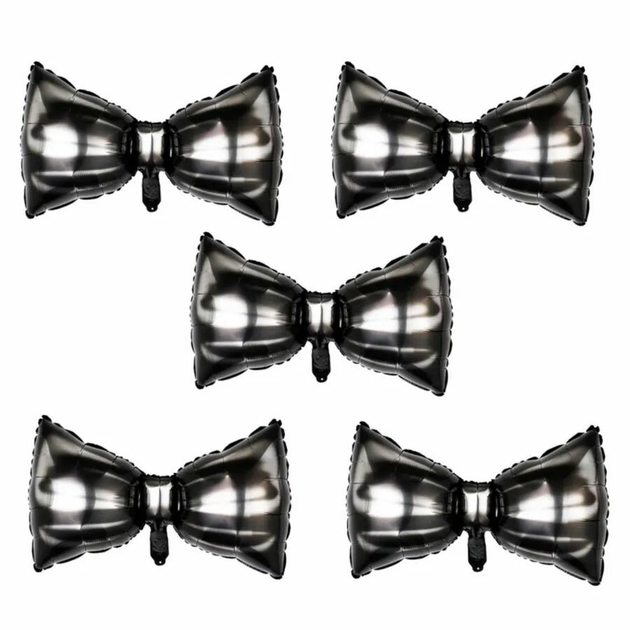 Воздушный шар Галстук-бабочка черный 76см 5 шт