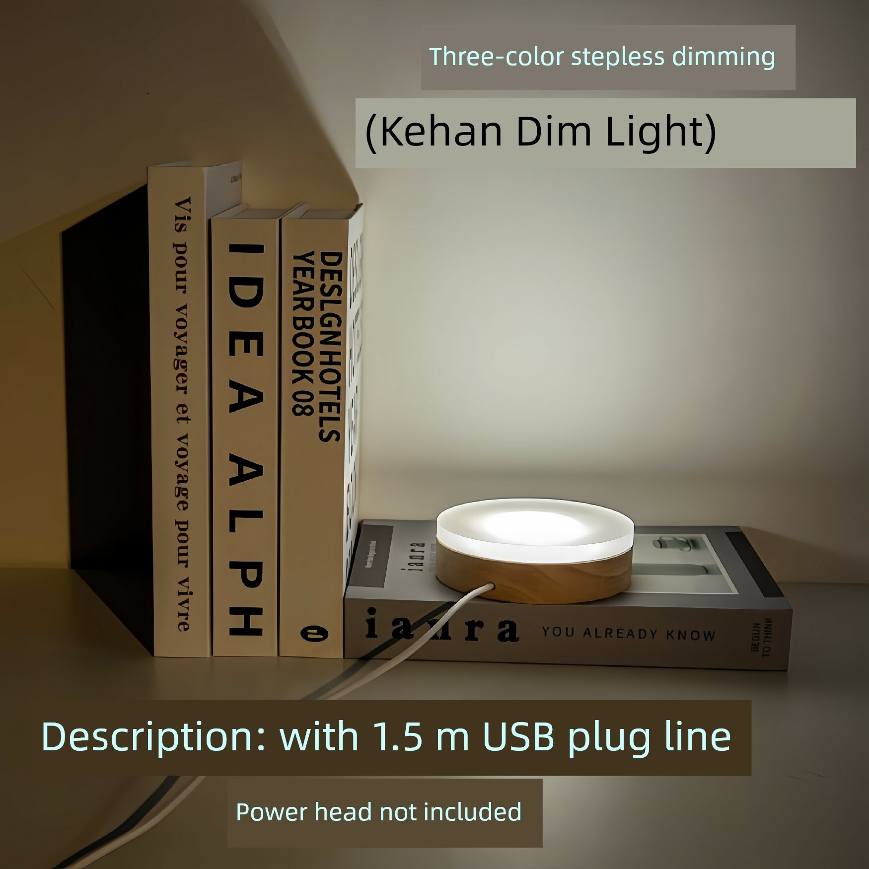 Диффузорная панель из массива дерева, акриловый светодиодный ночник с USB-подключением, сенсорная зарядка,