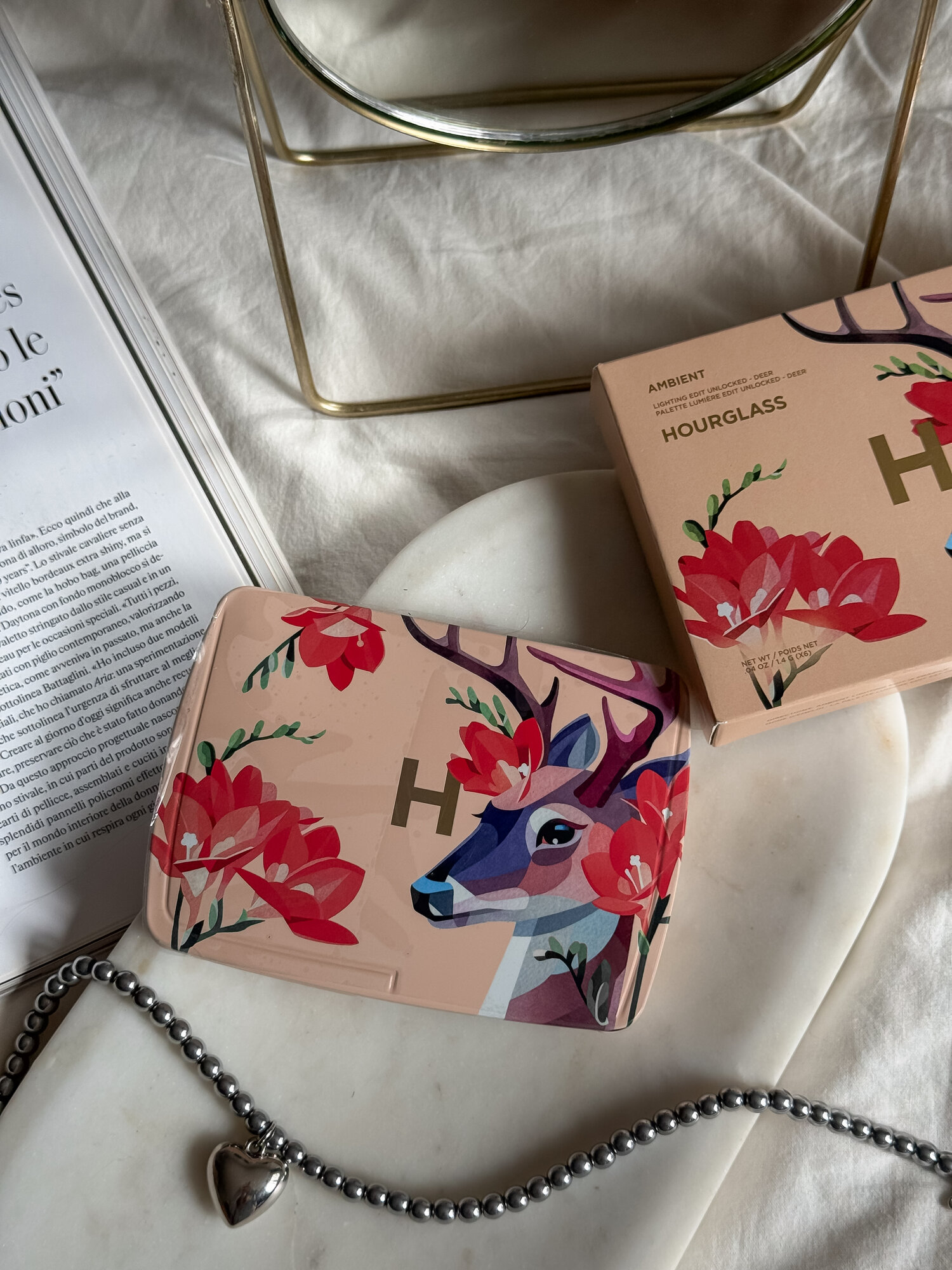 Палитра для лица Hourglass Ambient Lighting Palette 2025, румяна, хайлайтер, - Deer