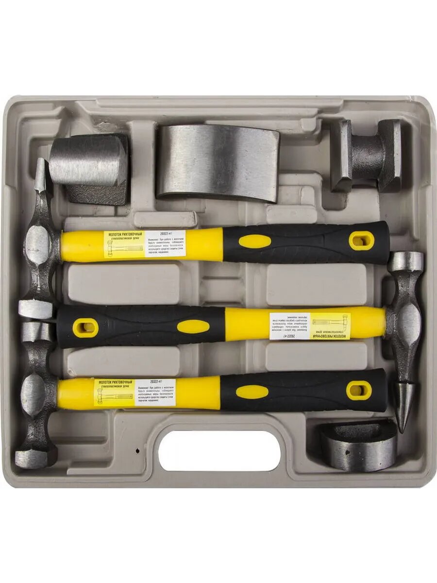 MaxFlat, 7 шт, набор рихтовочных молотков и правок