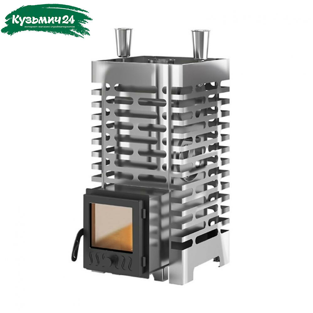 Печь для бани Везувий Aston 20 INOX стекло, 20 кВт, d115 мм, до 22 м3, 1 шт.