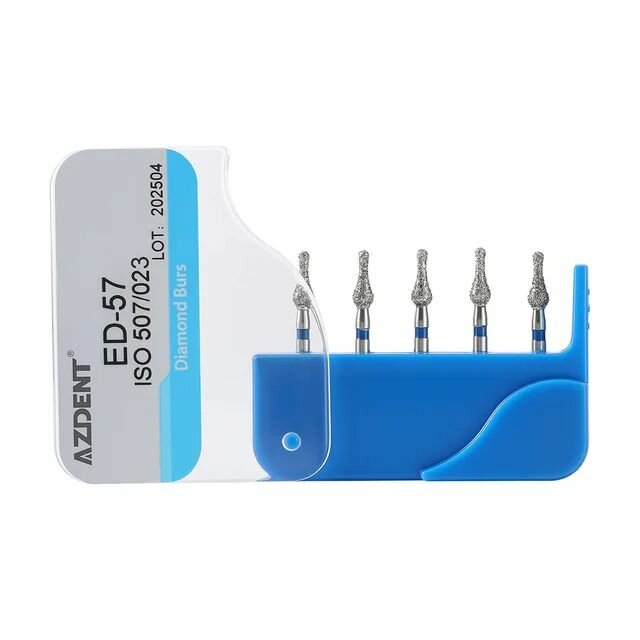 Стоматологические алмазные боры ED-57, ISO 507/023 для высокоскоростных наконечников FG, 5шт.