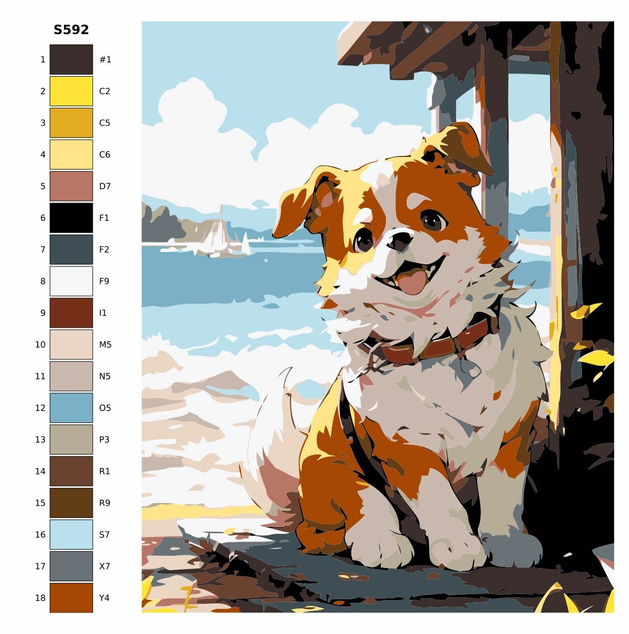 Картина по номерам S592 "Бордер-колли. Собака" 40x50 см