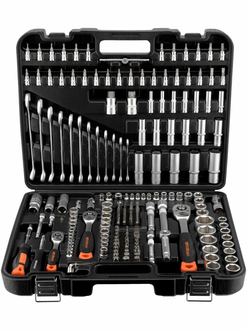 Набор инструментов 216 предметов, 1/4", 3/8", 1/2" DR, АвтоDело (39926)