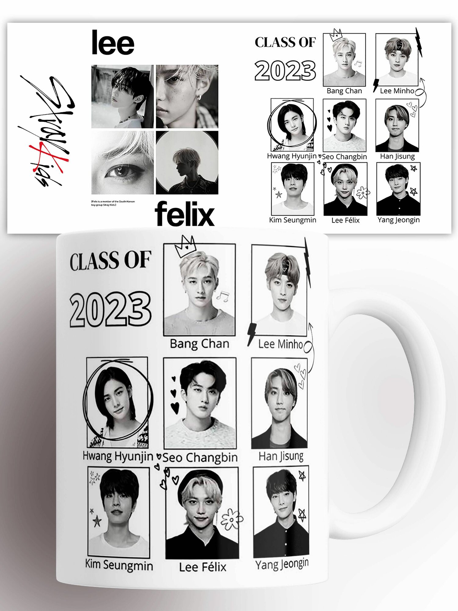 Кружка Стрей Кидс Stray Kids K POP Феликс Ли 330 мл