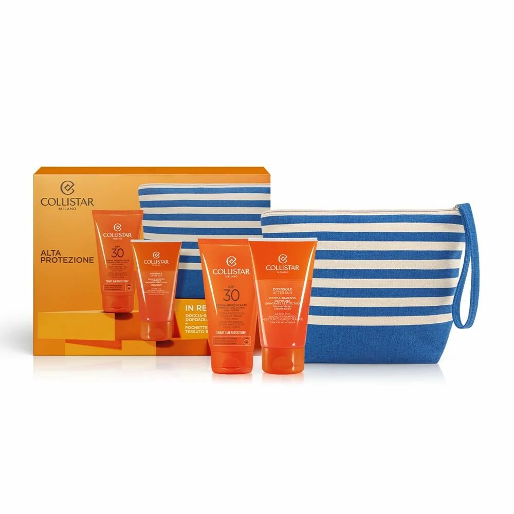 Набор Collistar Для Суперзагара Cream SPF30 150 ml + After-Sun Shower Shampoo 150 ml + Сумочка