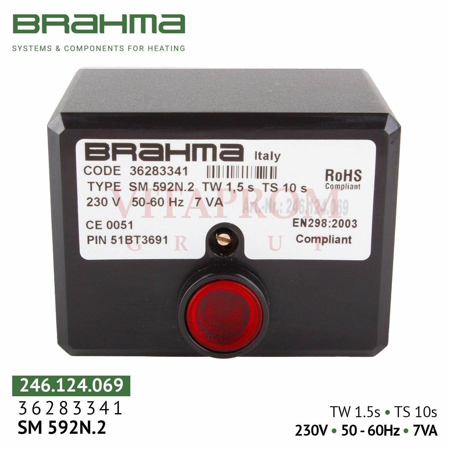 Блок управления горением Brahma SM592N.2, 36283341