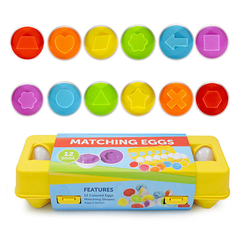 Игрушки TEMI для маленьких детей Куриные Пасхальные яйца - Игра на подбор цвета Сортер форм с 6 игрушковыми яйцами для детей, Игрушки для мелкой моторики Сенсорные игрушки, Монтессори Образовательные игрушки Пасхальные подарки для девочек мальчиков