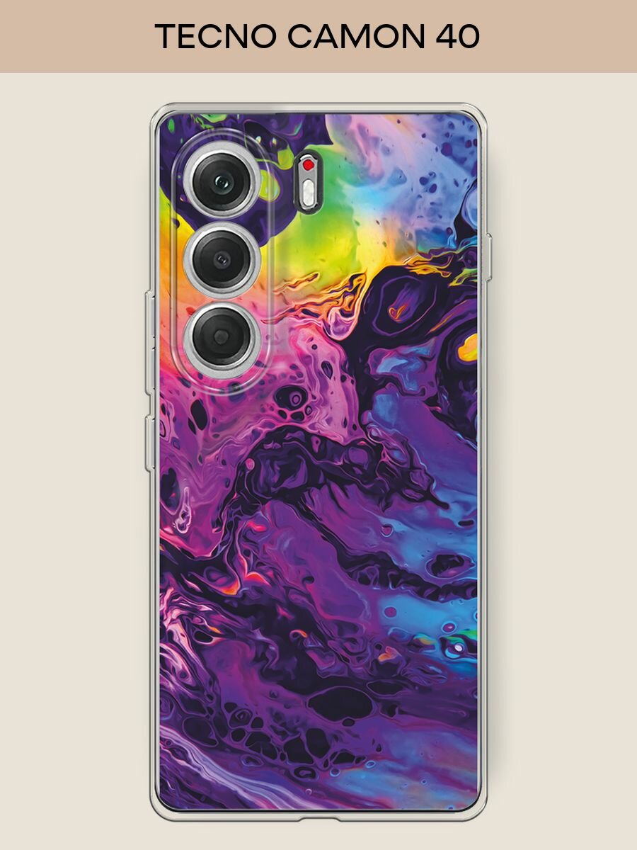 Чехол на Tecno Camon 40 / Текно Камон 40 с принтом ACID fluid