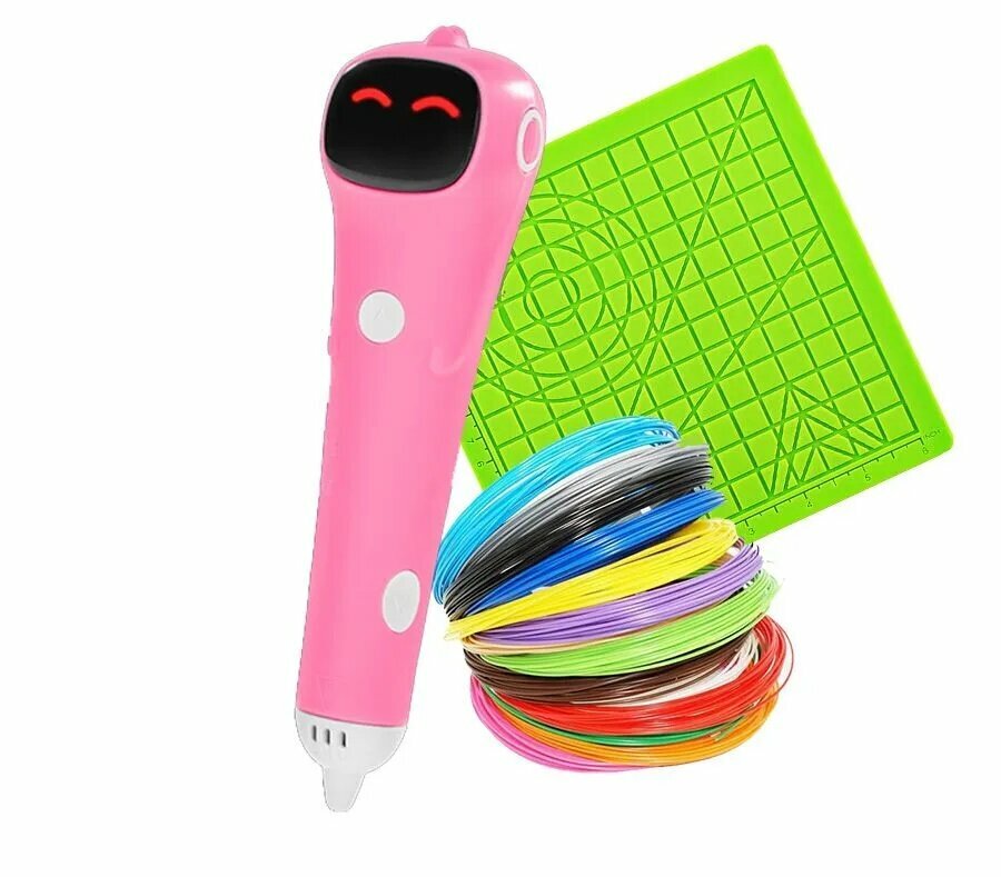 3D ручка, Happy Magic Pen, 3 д ручка с набором пластика и трафаретами, низкотемпературная