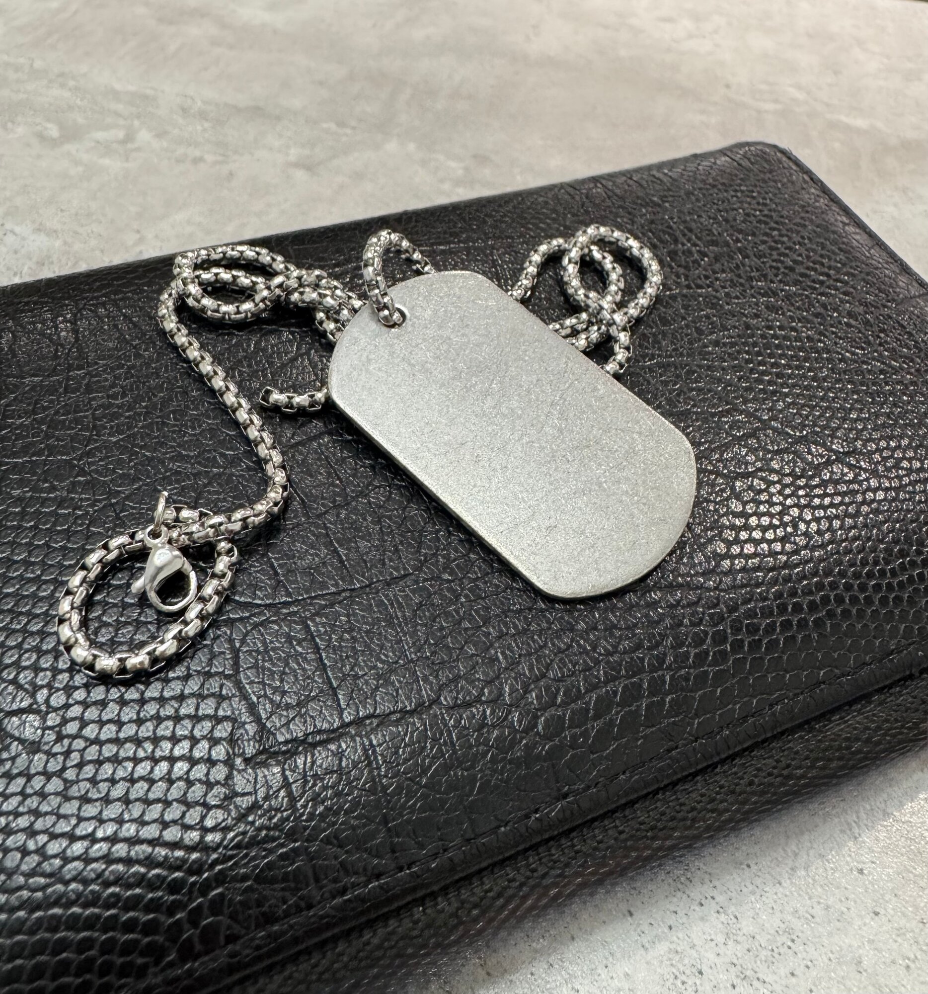 Армейские жетоны с цепочками(1шт), 50*28мм, из нержавеющей стали, пустые