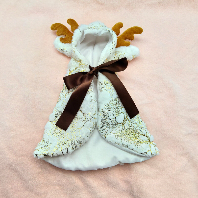 Новая рождественская одежда для домашних животных "лосиный плащ", белое золото, S