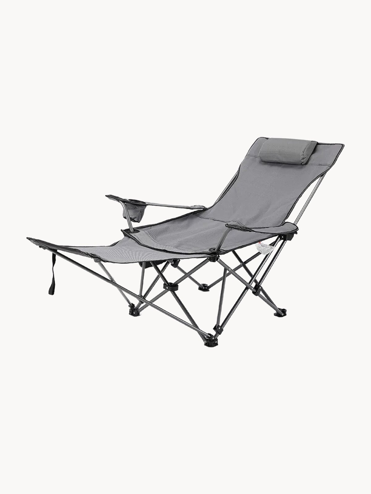 Кресло кровать раскладноеHIKDORI, кресло реклайнер стул складной туристический, с подставкой для ног, серый，120кг