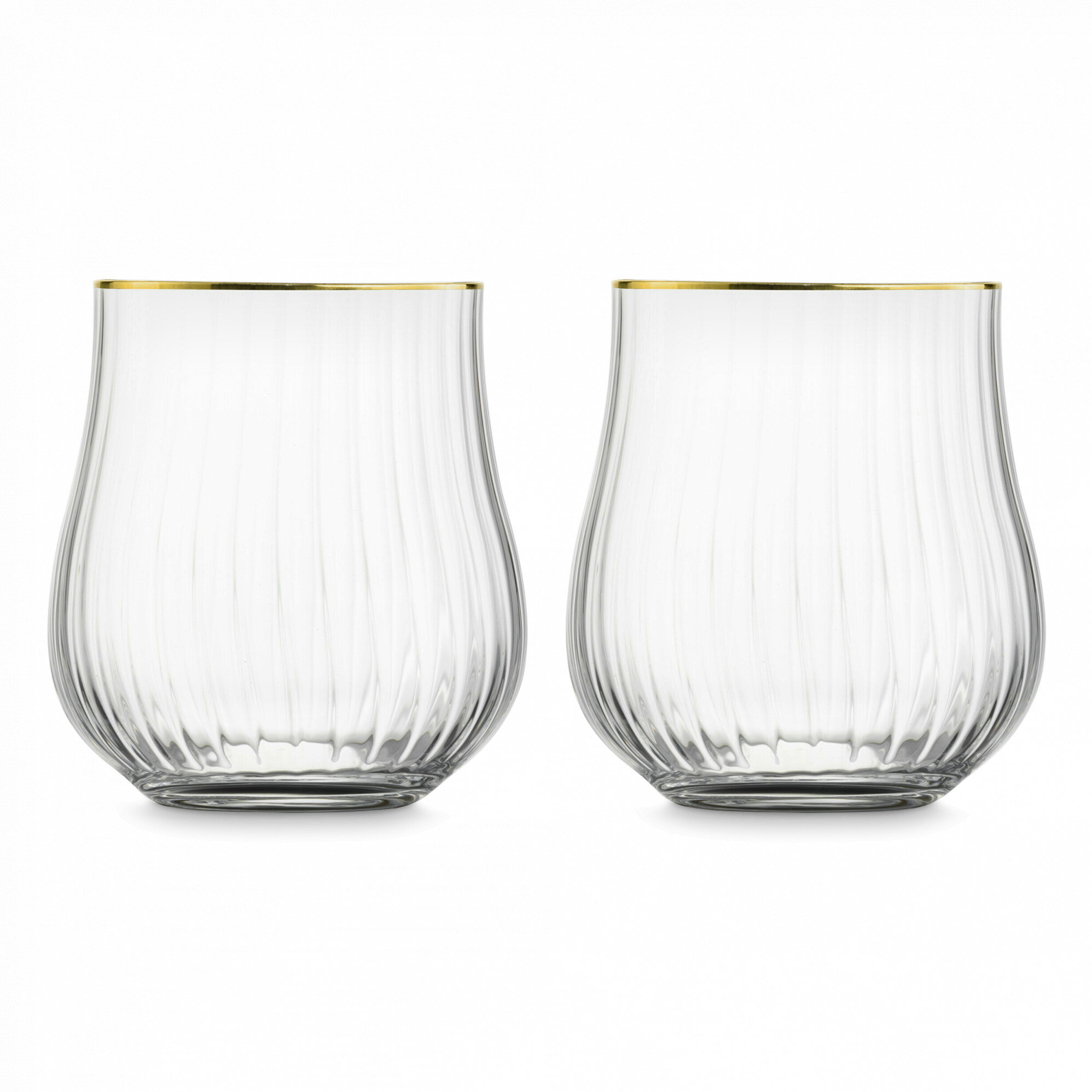 Набор из 2-х стаканов для воды, 400 мл, декор - золотой, хрустальное стекло 78711311 Rising