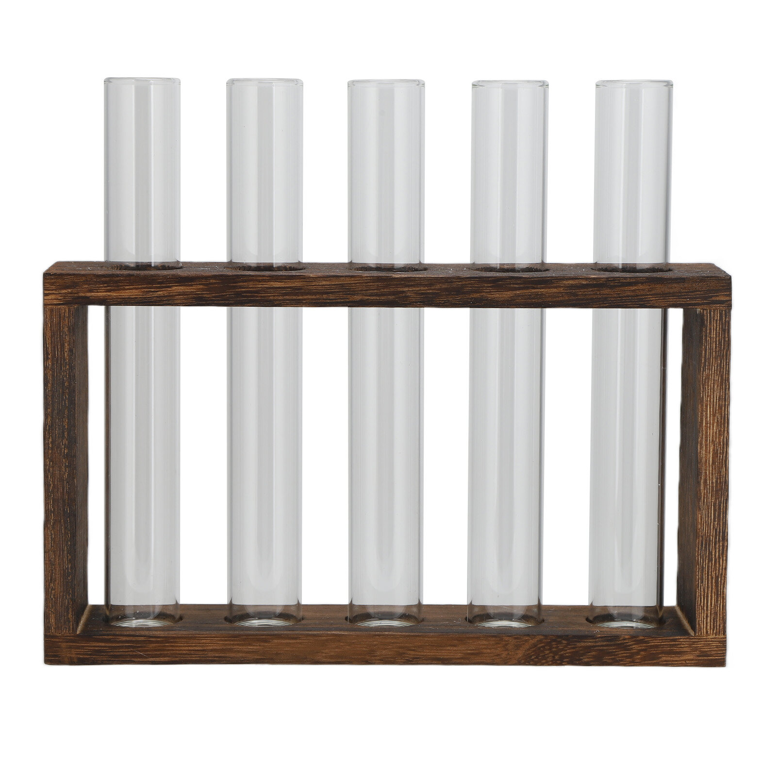 Стеклянная стеклянная труба ваза с высокой боросиликатной стеклянной сосновой рамой ретро -трубки ваза для гидропонных растений.