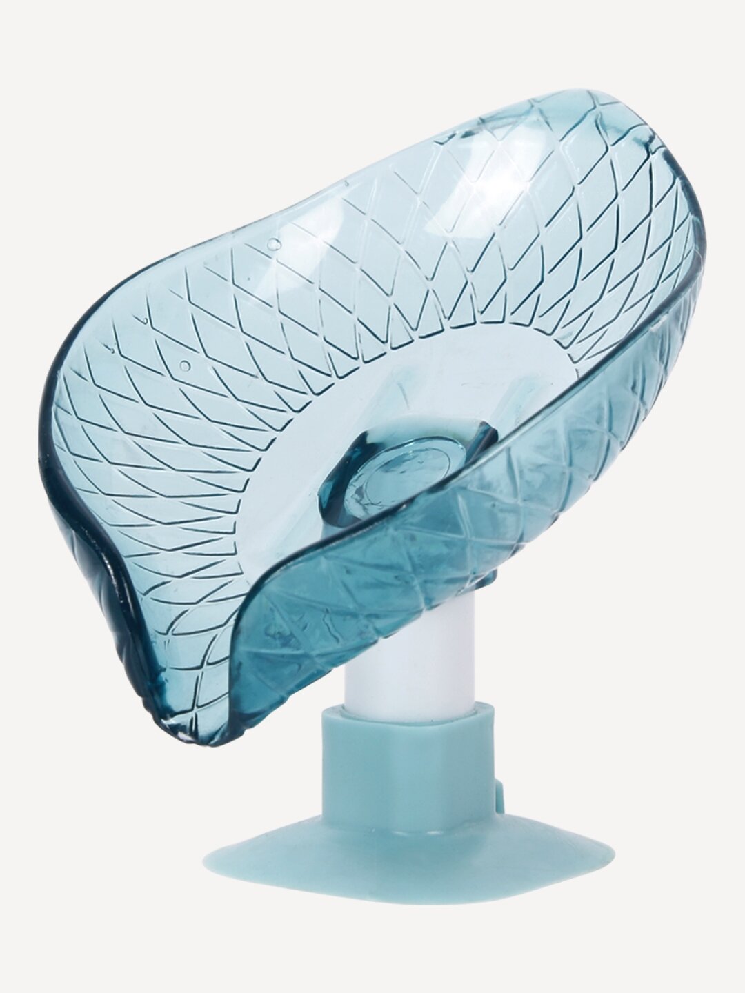 Мыльница Лепесток на ножке со сливом Vapaa, 15 см, белый, голубой