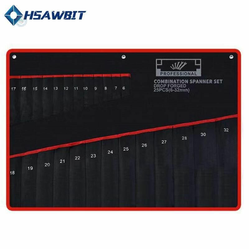 Сумка для ключей комбинированных 25 шт, органайзер для гаечных ключей 6-32 мм, удобный чехол для инструментов в гараж и мастерскую