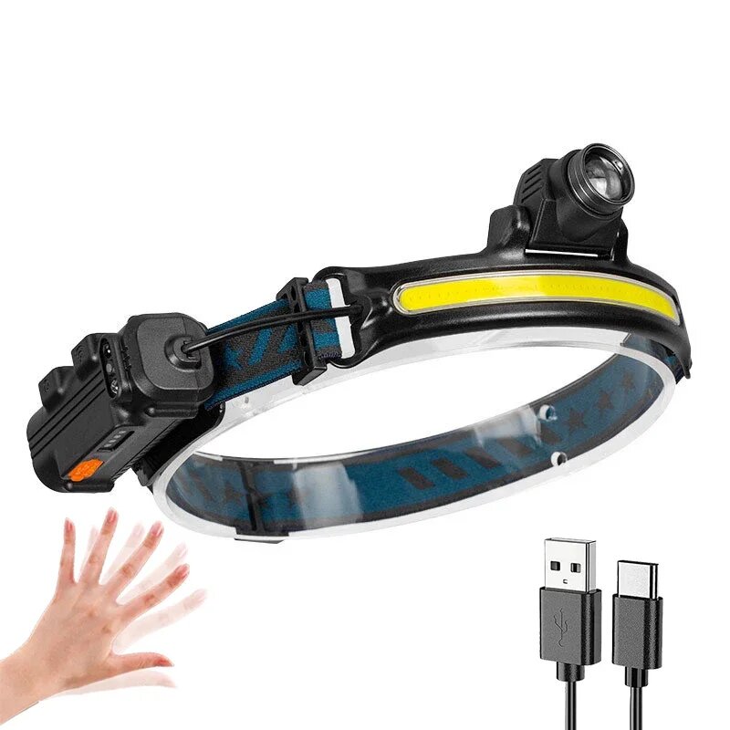 Индукционный налобный фонарь XIWANGFIRE W678-2 ZOOM