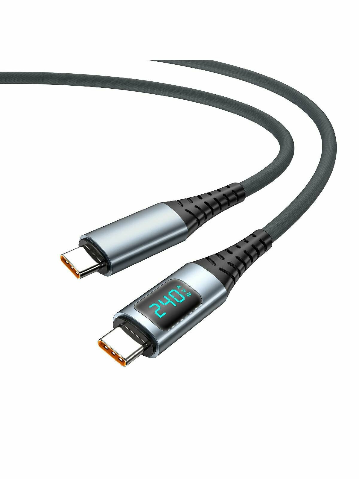 USB3.2Gen2x2 Cable PD240W Fast Charging with Real Time LED Display 5A 4K60HZ 20Gbps Data Transfer for Phone 15 Series