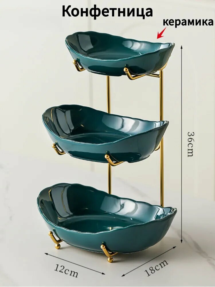 Конфетница DFKSD "Конфетницы", керамика, металл, диаметр 28см
