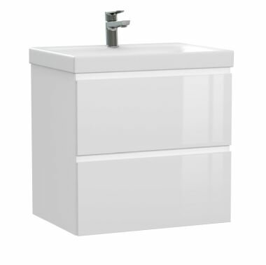 Тумба с раковиной Cersanit Modou Slim 60 подвесная, умывальник Modou 60 цвет белый