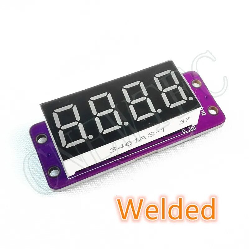 MAX7219 0,36-дюймовый 4-битный цифровой светодиодный дисплей, 7-сегментный модуль, 5 цветов, доступный для Arduino STM32 STC AVR ESP32, сварной