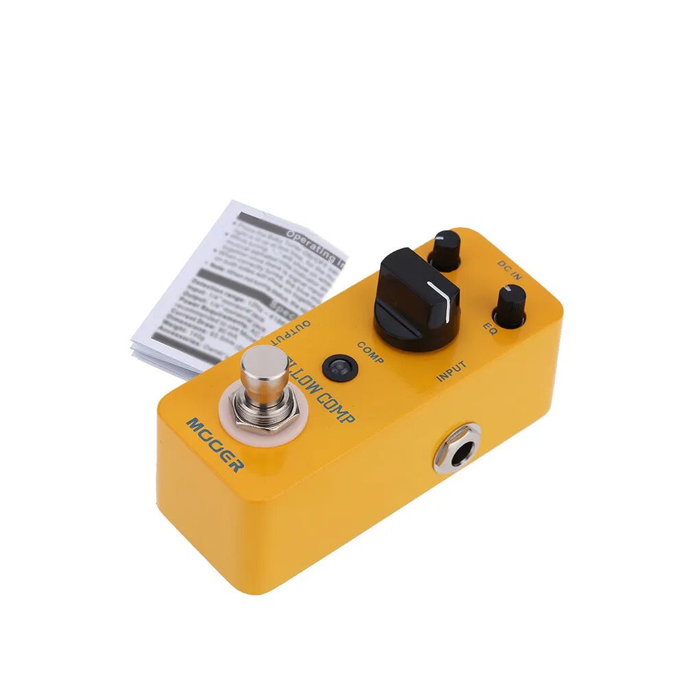 MOOER YELLOW COMP Процессор эффектов для гитары классический оптический компрессионный звук с плавной атакой и затуханием — фото 1