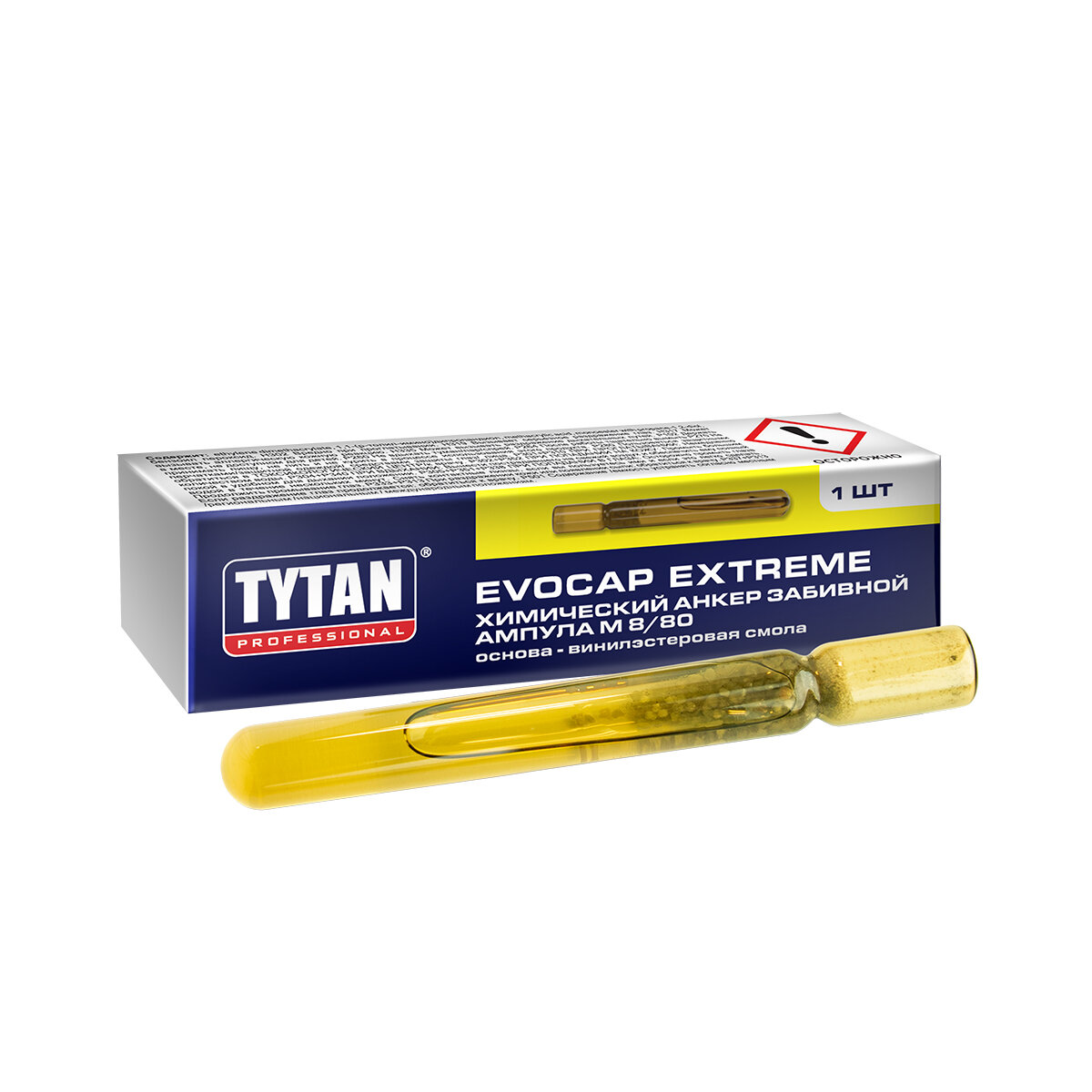 Анкер химический Tytan EVOCAP EXTREME, забивной, M8/80, ампула