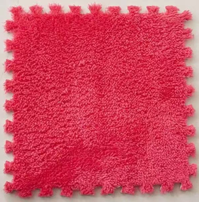 Плюшевый коврик-пазл на полу, 10 шт , красный, 30*30CM.