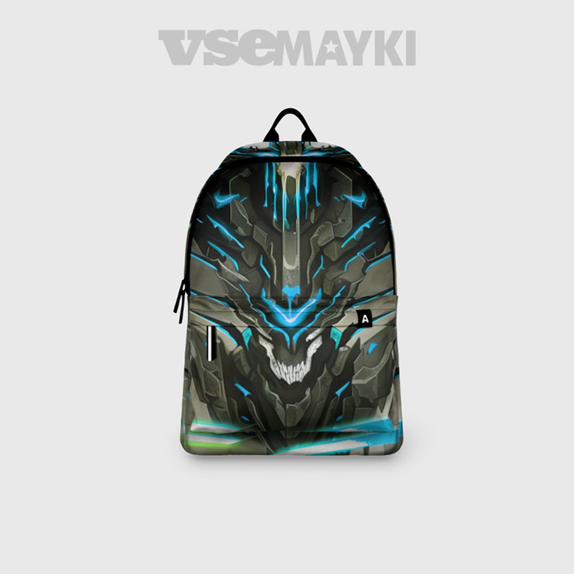 Рюкзак VseMayki с принтом Адский доспех синий, One size, белый