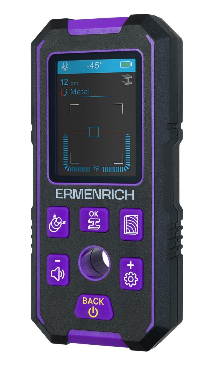 Детектор проводки Ermenrich "Ping SM70", дисплей, звуковые оповещения