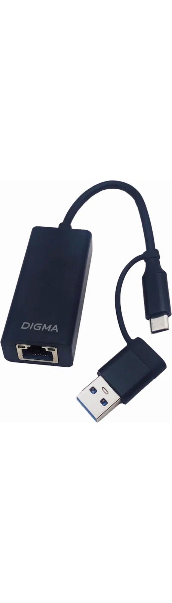 Сетевой адаптер DIGMA DLA-GTUC01, RJ-45, 2.5G, USB 3.0, черный