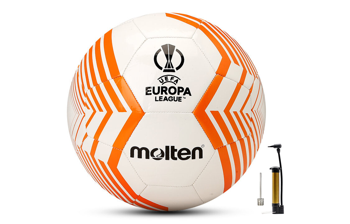 Мяч для футбола унисекс Molten Size 5, белый, оранжевый, 9774183, размер: Size 5 Ball EU, TPU, машинная стежка