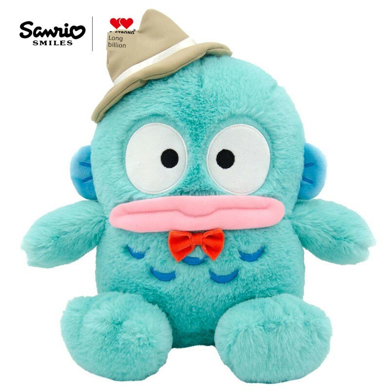 Кукла Sanrio Half Fish Man, уродливая рыба, сумка через плечо, шляпа осьминога, Хантон, мягкая игрушка-кукла, большой