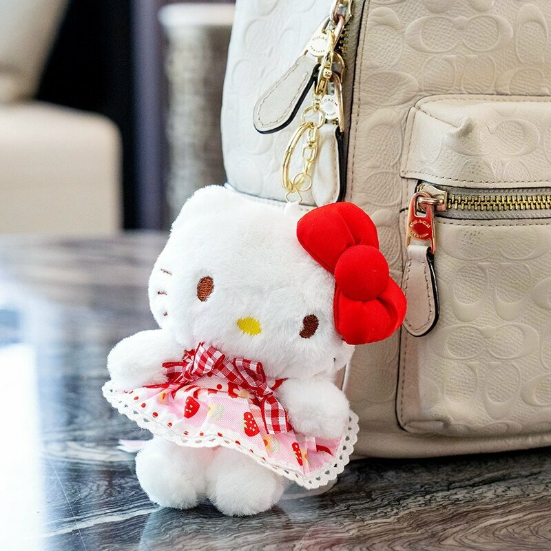 Мягкий брелок Hello Kitty, миниатюрный, маленький размер, котёнок КТ, подвеска для рюкзака, мягкая игрушка красная