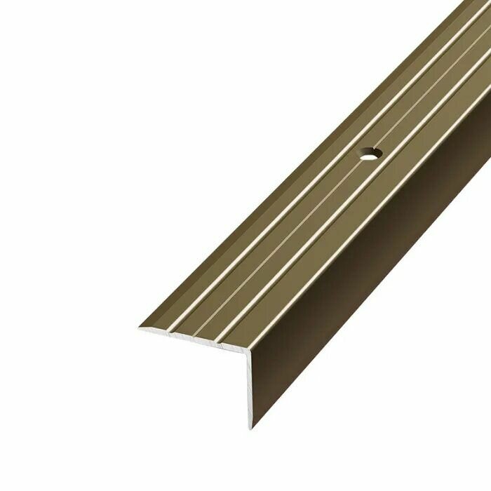 Профиль угловой Mako "Profil", 100х2,5х2 см, с отверстиями, анодированный алюминий, бронза