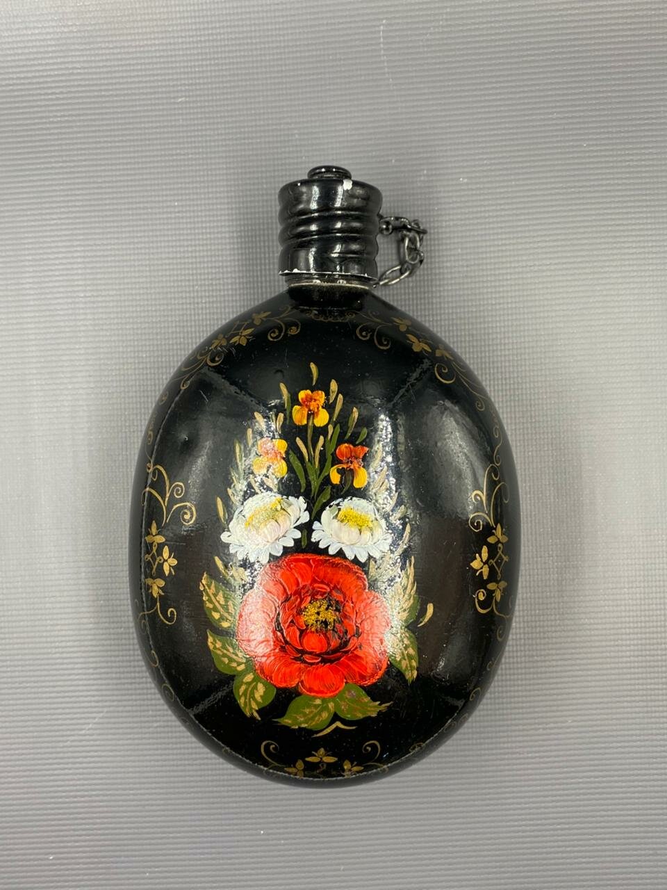 Бутылка винтажная - Фляжка армейская "Красный Выборжец" 1990 год СССР, Ручная раскраска Винтаж!