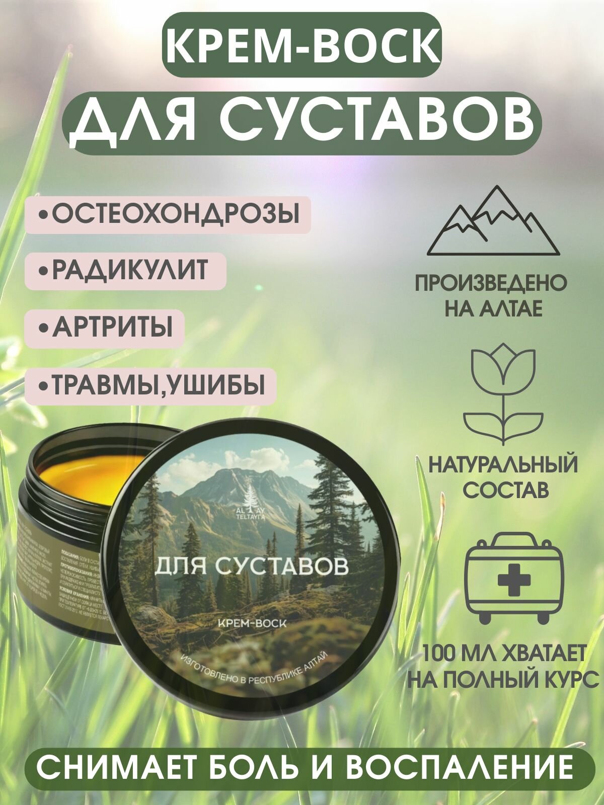 ALTAY-TELTAYГA Крем для суставов обезболивающий 100 мл