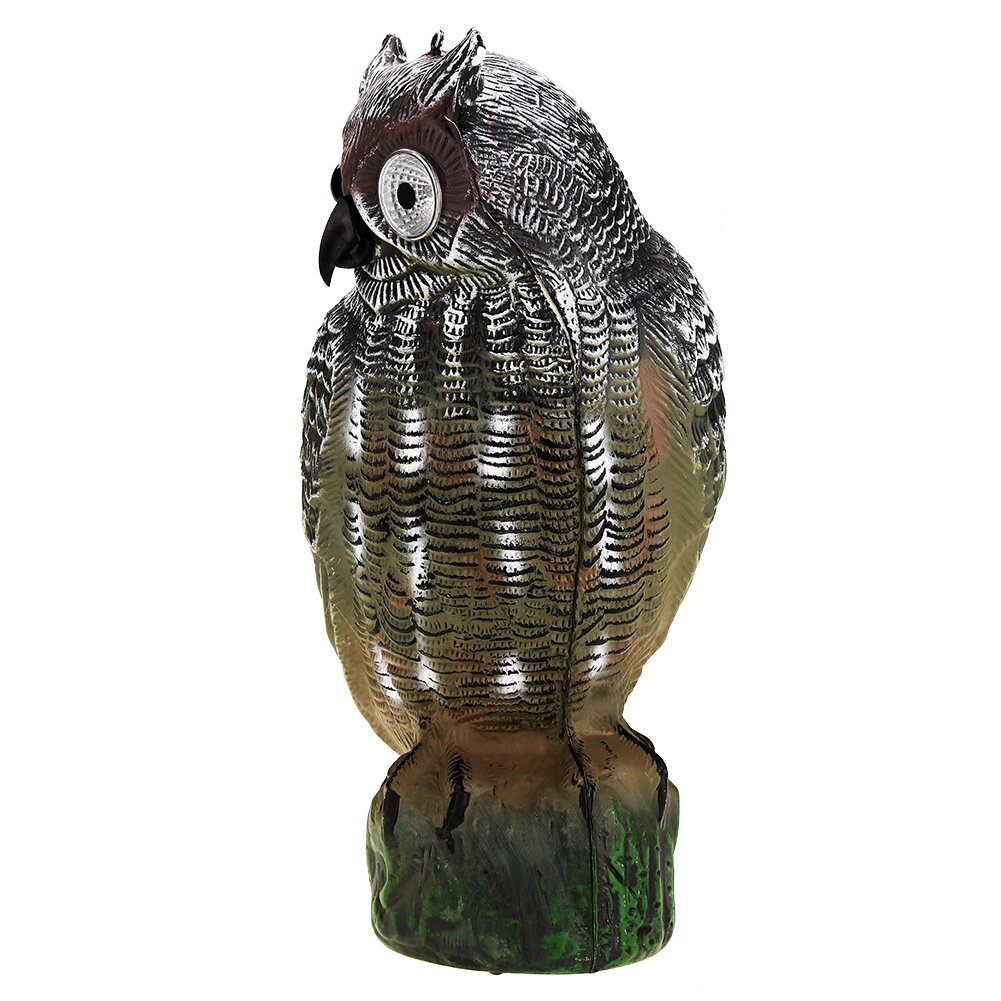 Декой для охоты на сову с солнечной энергией, отпугиватель птиц, средство борьбы с вредителями, декор для сада, свечение глаз, материал PE, режимы переключателя: вкл.-свечение глаз и выкл, источник питания: солнечная энергия, тип: свечение глаз/без