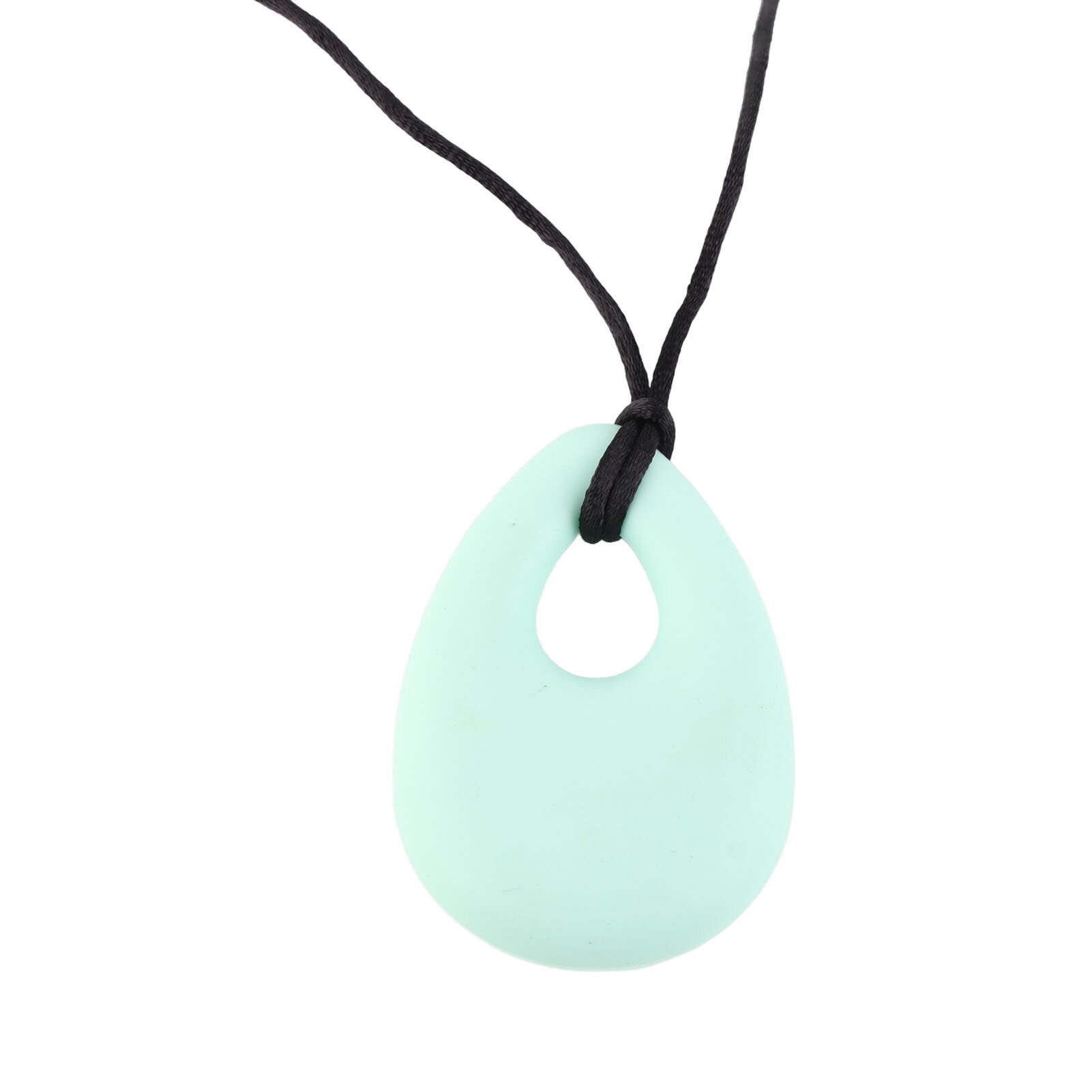 Безопасное изысканное детское ожерелье для жевания, мягкий силиконовый кулон в виде капли, ожерелье для прорезывания зубов, сенсорная игрушка, яблоко, зеленый цвет