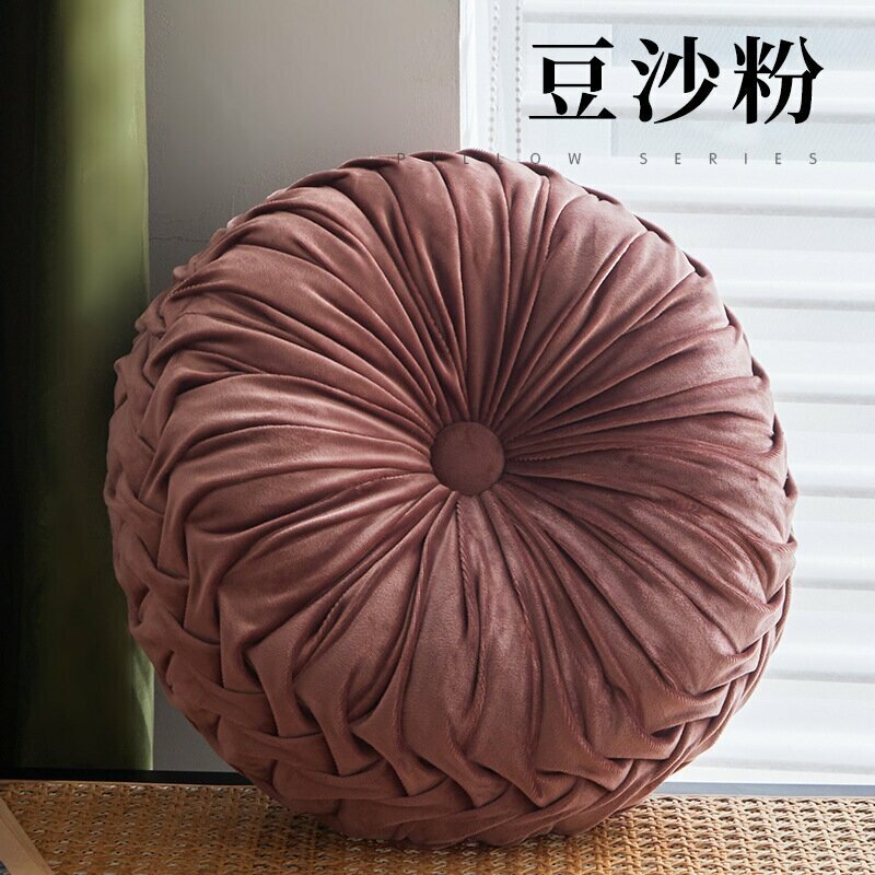 Подушка диванная Amazon hot style ins wind, голландский бархат, ручная плиссировка, диаметр 38см, толщина 10см