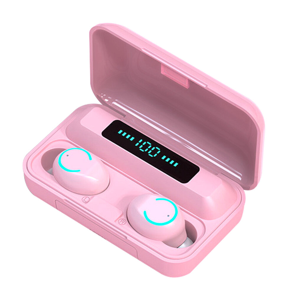 Наушники беспроводные TWS стерео F9-9(Macaron) BT 5.0 с сенсорным управлением и шумоподавлением, кейс с батареей 1200mAh, водонепроницаемые, вкладышные, для спорта, зала, гейминга, музыки