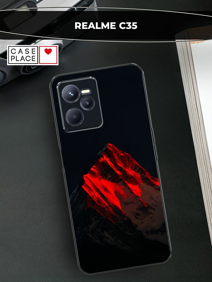 Силиконовый чехол на Realme C35 / Реалми C35 с принтом Красная гора