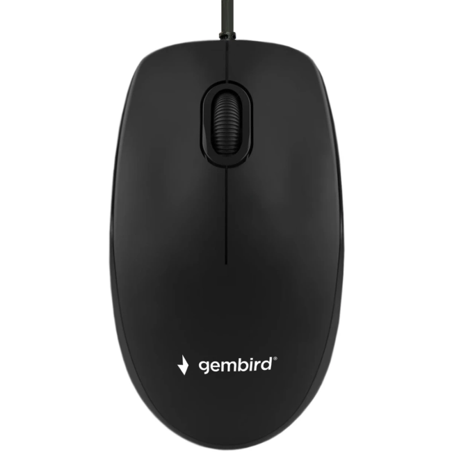 MOP-200 Проводная бесшумная мышь Gembird MOP-200, 3кн, 1000 DPI, 1.8м, черный, коробка