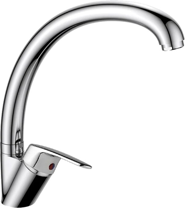 Смеситель для кухни Haiba HB16 HB4116-2 с поворотным изливом, хром, глянцевый, однорычажный, латунный, с керамическим картриджем