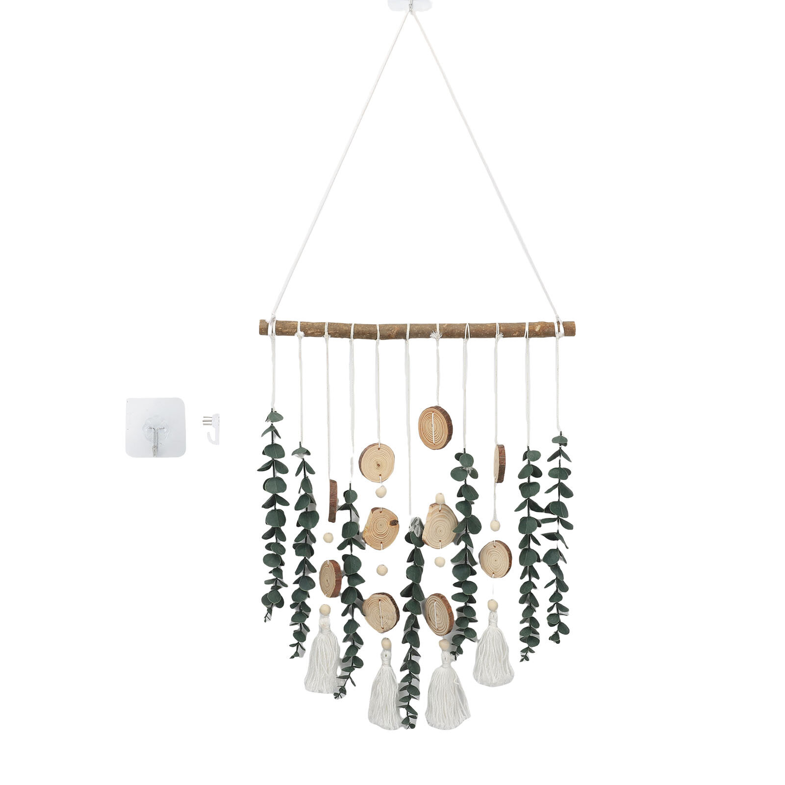 Эвкалипт Настенный Декор Искусственное Растение Эвкалипта Искусственная Зелень Листья Настенный Декор в стиле Бохо с деревянной Палкой для Украшения Спальни Гостиной Стиль D