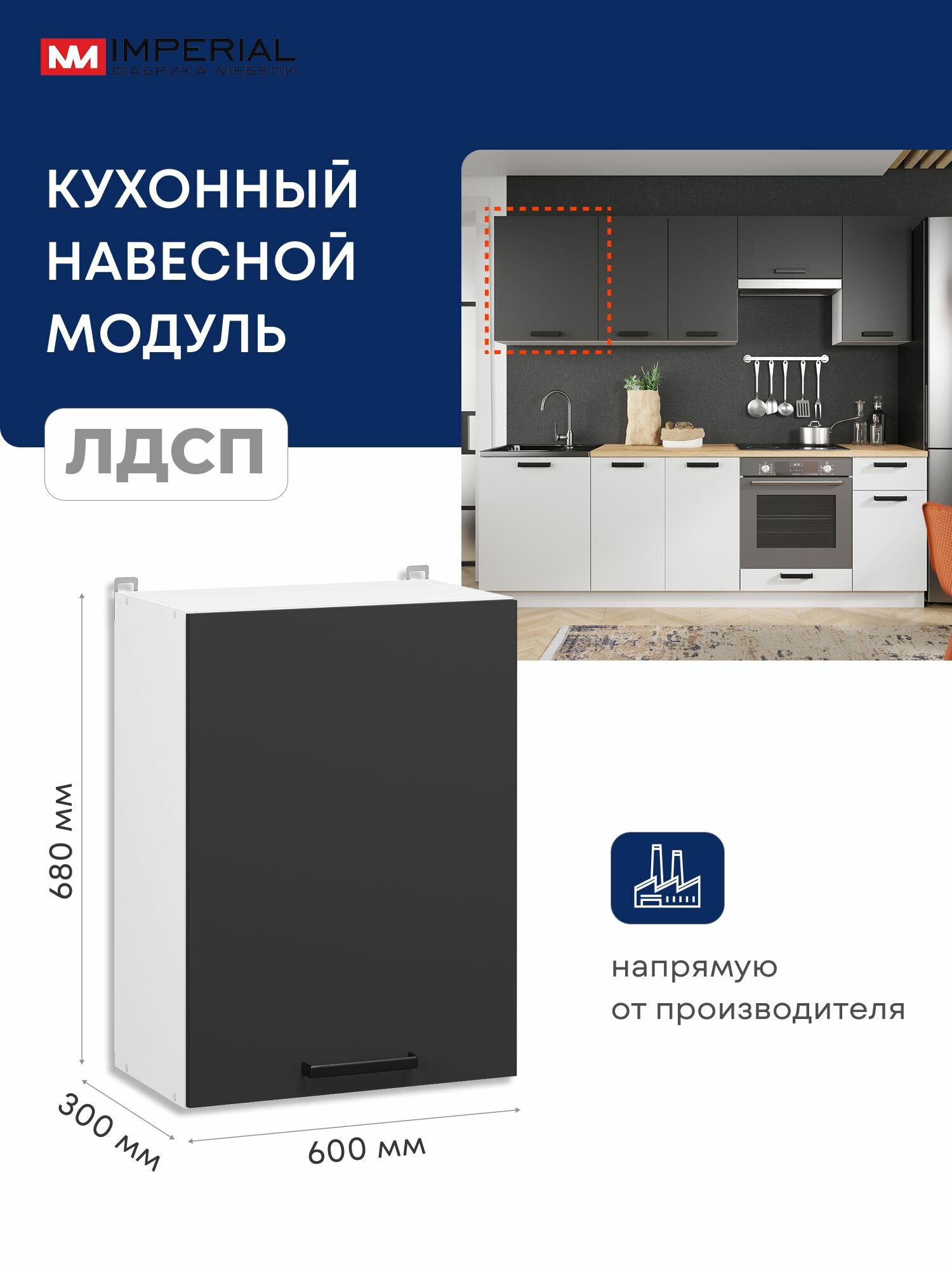 Кухонный модуль навесной Ника Нео 60 см