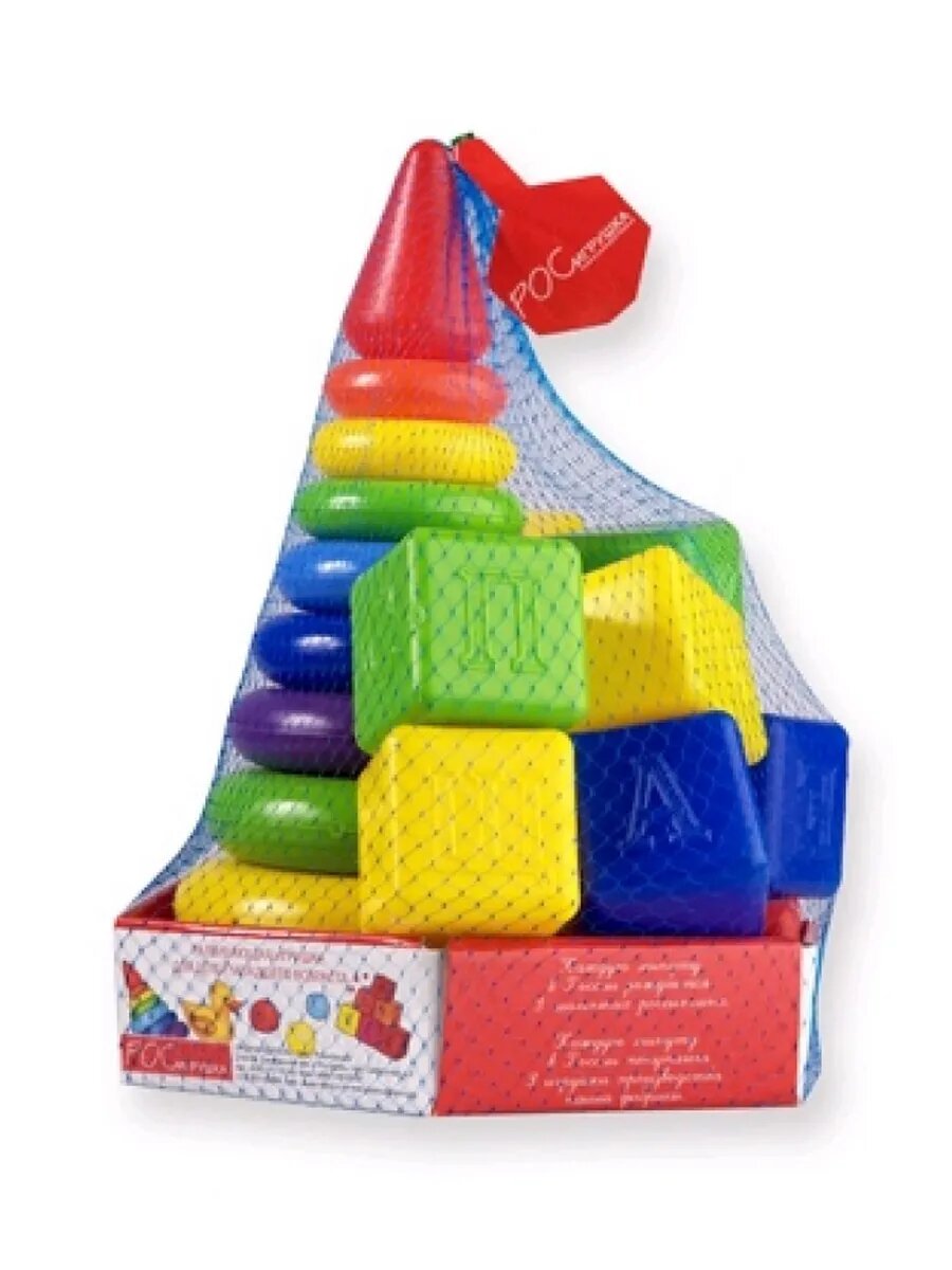 Набор развивающий /Радуга Макси/ пирамида+кубики (в дизайн