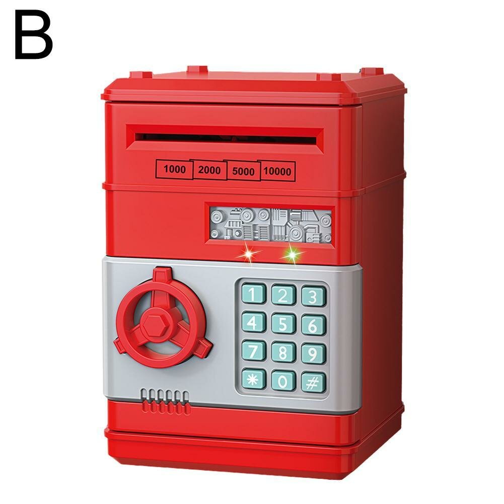 Детский сейф-копилка с паролем, автоматический счетчик купюр и подсветкой, многофункциональная игрушка для обучения